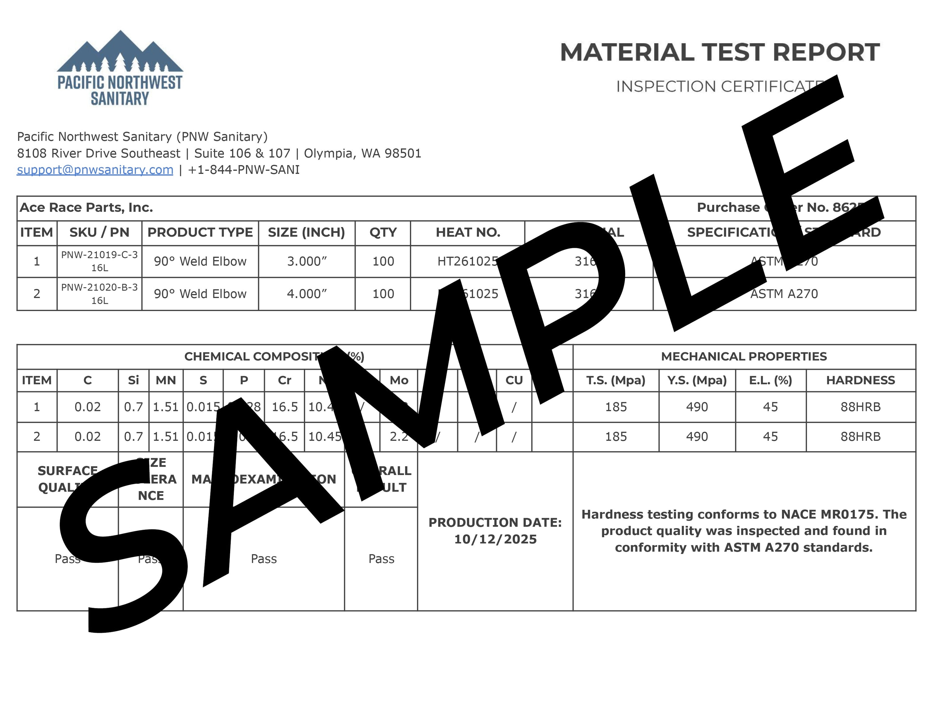 What Are MTRs? How to Read Stainless Steel Certifications – PNW Sanitary